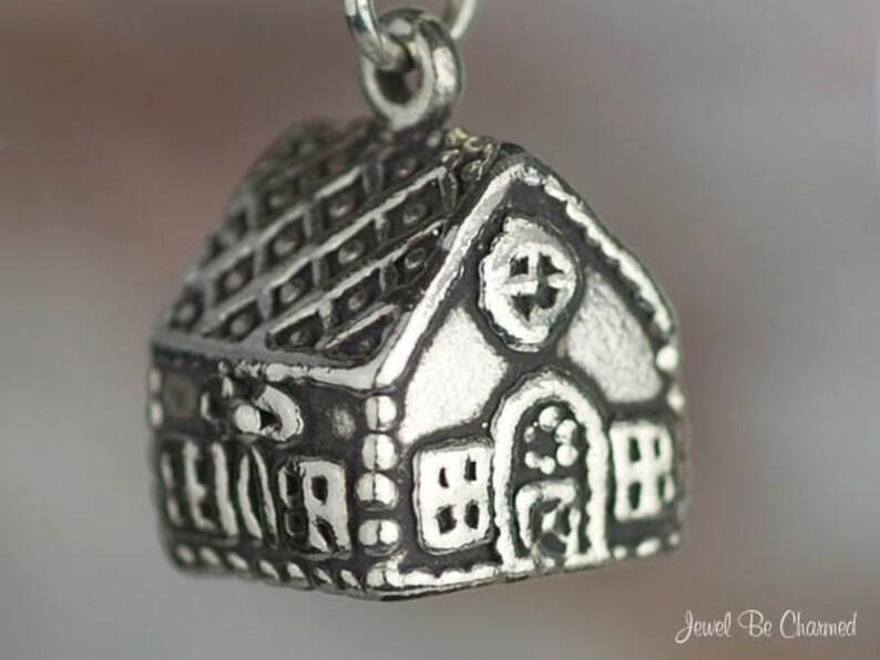 Sterling Silver Gingerbread House Charm Christmas Cookie 3D | Etsy