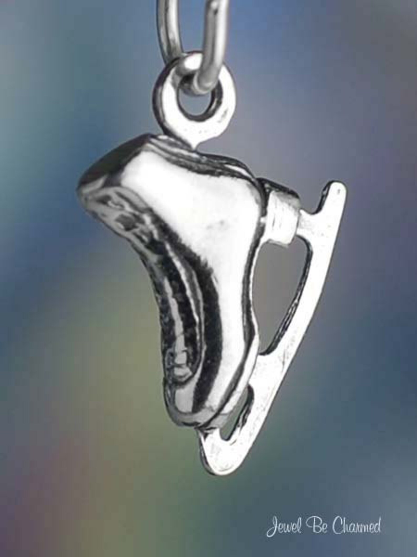 Small Sterling Silver Figure Skating Ice Skate Charm 3D Solid | Etsy