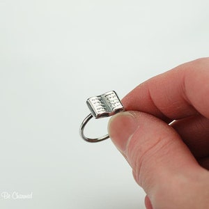 Sterling Silver Book Ring Solid .925 Reader Writer Rings Custom Sizes ...