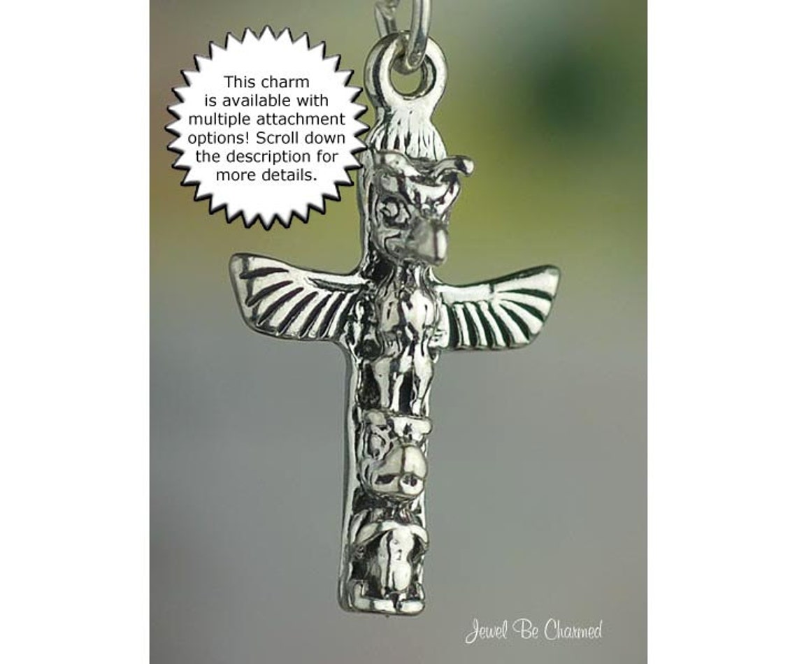 Sterling Silver Totem Pole Charm Native American Indian Solid .925 - Etsy