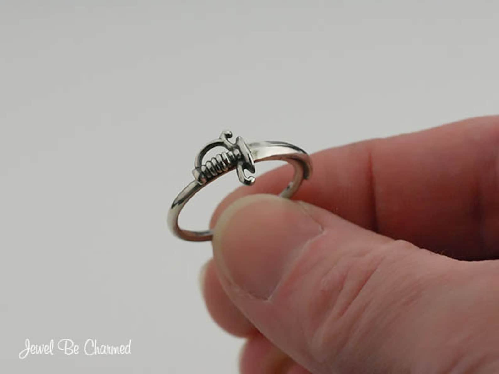 Sterling Silver Sword Ring or Dagger Ring Solid 925 Weapon - Etsy