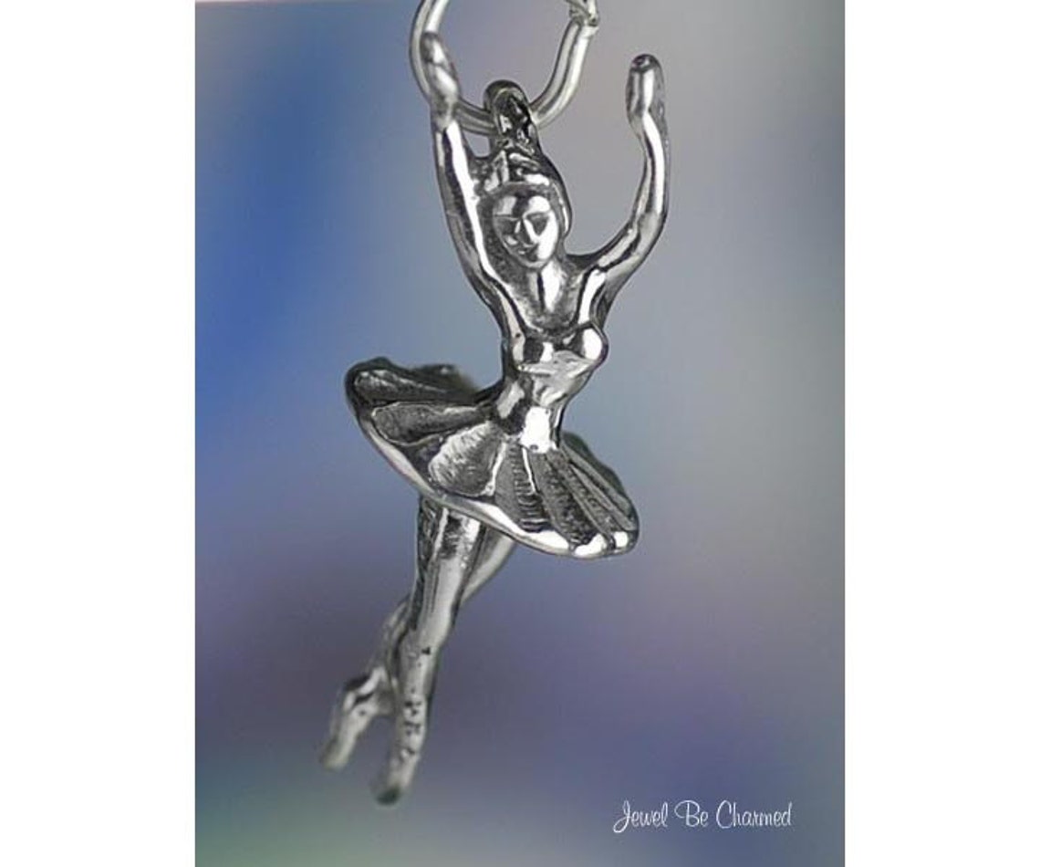 Sterling Silver Ballerina Charm Dancing Ballet Dancer 3D Solid | Etsy