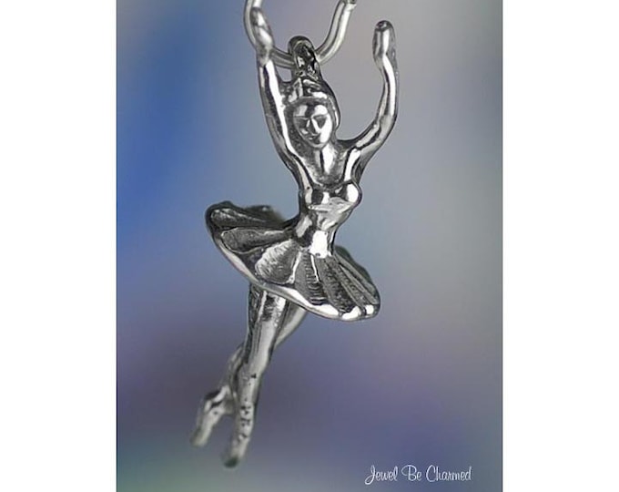 Sterling Silver Ballerina Charm Dancing Ballet Dancer 3D Solid .925 - Etsy