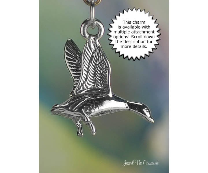 Sterling Silver Duck or Goose Charm Geese Water Bird 3D Solid .925 - Etsy