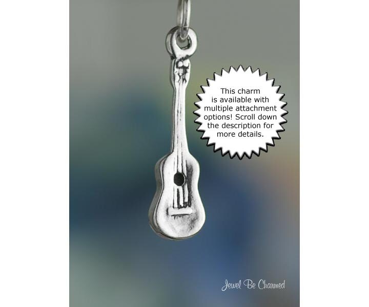Sterling Silver Ukulele Charm Uke Hawaii Instrument Music 3D Solid 925 ...