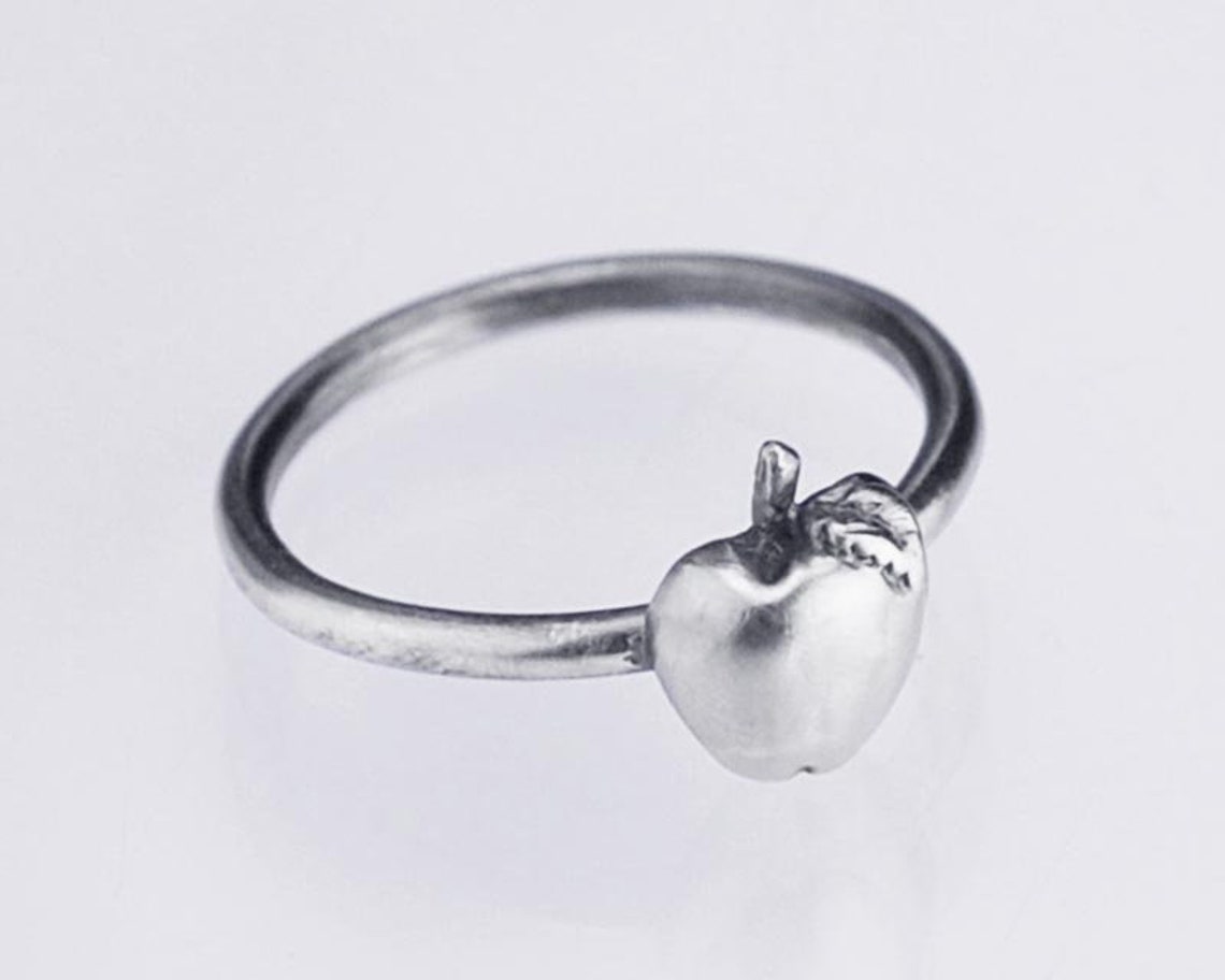 Sterling Silver Apple Ring Solid .925 Apples Fruit Rings Custom Sizes ...