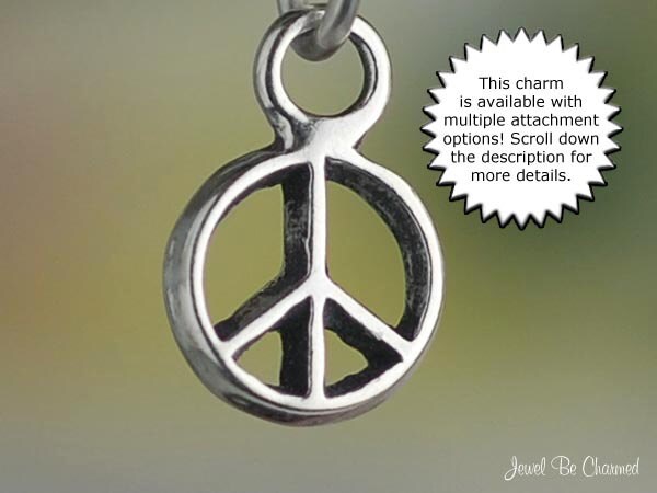 Sterling Silver Miniature Peace Sign Charm Symbol Small Tiny Solid 925 ...
