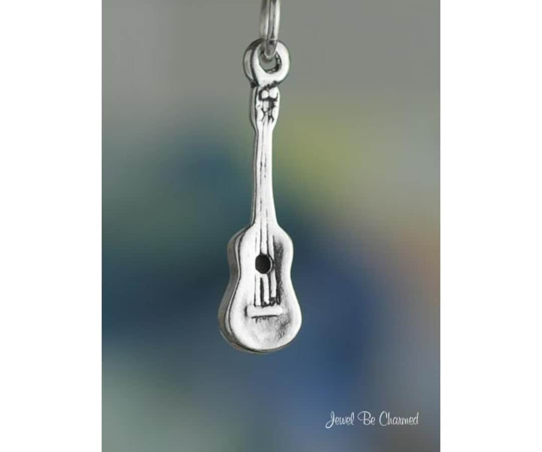Sterling Silver Ukulele Charm Uke Hawaii Instrument Music 3D Solid 925 ...