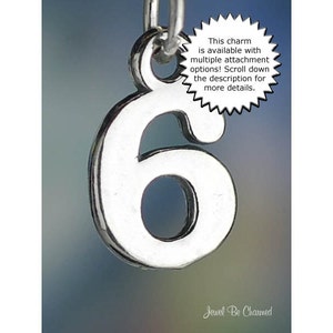 Sterling Silver Six Number 6 Charm Numeral Digit Age Date - Etsy