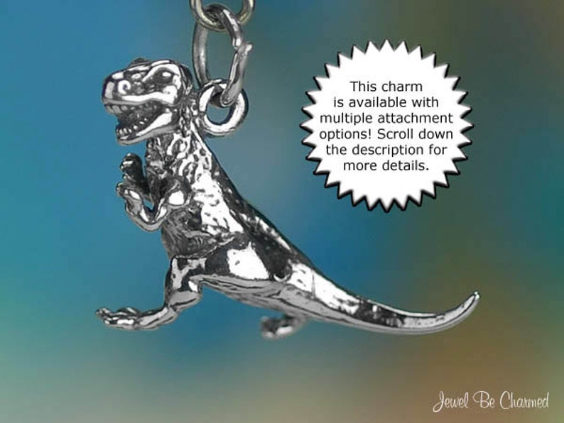 Sterling Silver T Rex Tyrannosaurus Rex Charm Dinosaur 3D - Etsy