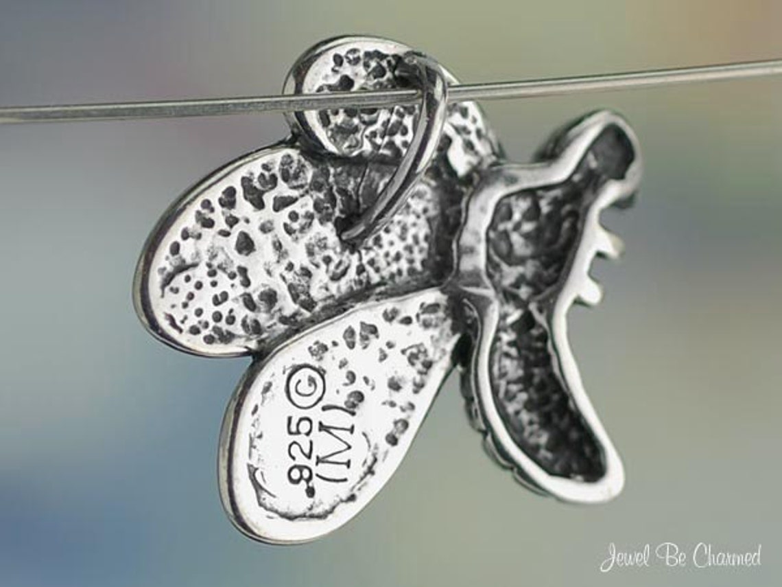 Sterling Silver Bee CHARM or PENDANT Flying Bumblebee Bees - Etsy