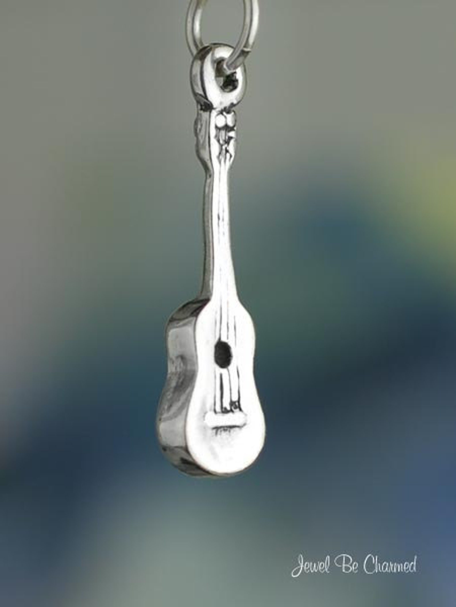 Sterling Silver Ukulele Charm Uke Hawaii Instrument Music 3D Solid 925 ...