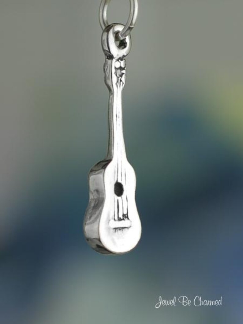 Sterling Silver Ukulele Charm Uke Hawaii Instrument Music 3D Solid 925 ...