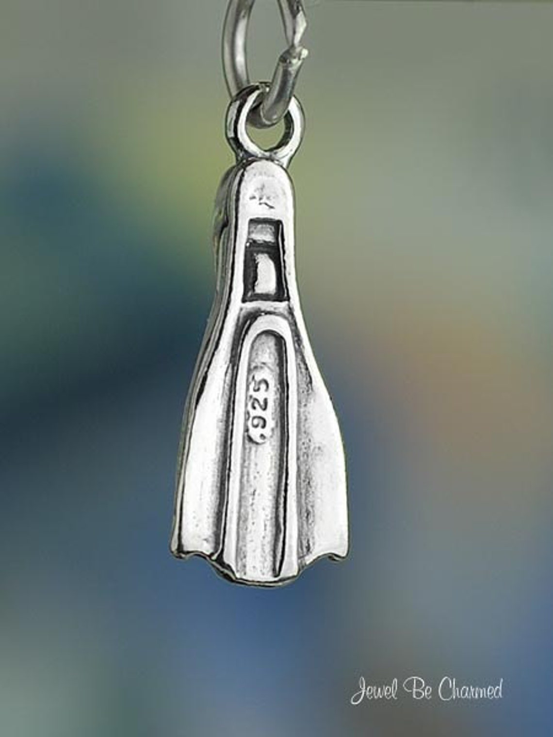 Sterling Silver Fin Flipper Scuba Diving Charm Diver 3D Solid - Etsy