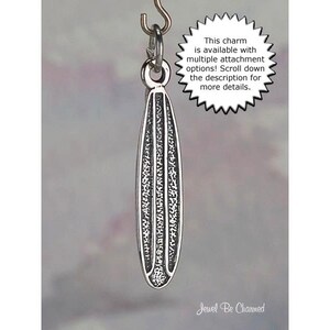Sterling Silver Longboard Surfboard Charm Surfing Ocean 3D Solid .925 ...