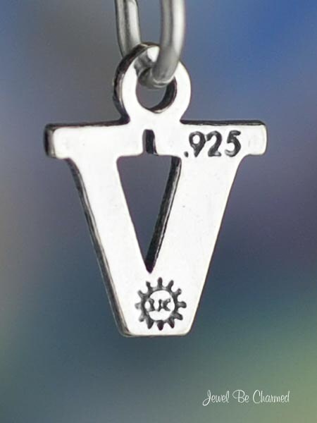 Sterling Silver Small Letter V Charm Initial Capital Letters - Etsy