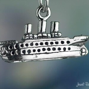 Sterling Silver Cruise Ship Charm Boat Voyage Vacation 3D Solid .925 - Etsy