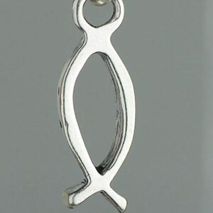 Sterling Silver Small Christian Fish Ichthys Charm Ichthus Solid .925 ...
