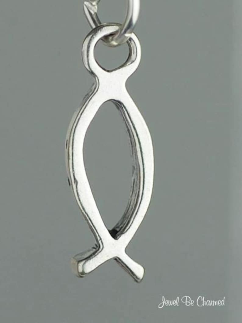 Sterling Silver Small Christian Fish Ichthys Charm Ichthus | Etsy