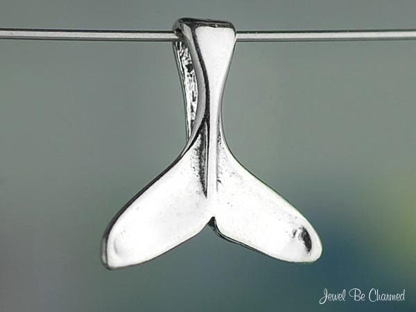 Small Sterling Silver Whale Tail CHARM or PENDANT Ocean Solid .925 - Etsy