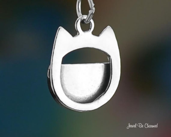 Sterling Silver Cat Head Picture Frame Charm Add Own Photo | Etsy