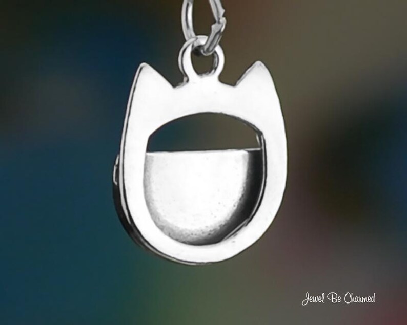 Sterling Silver Cat Head Picture Frame Charm Add Own Photo | Etsy