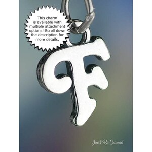 Sterling Silver Script Letter F Charm Initial Cursive Shiny Solid .925 ...