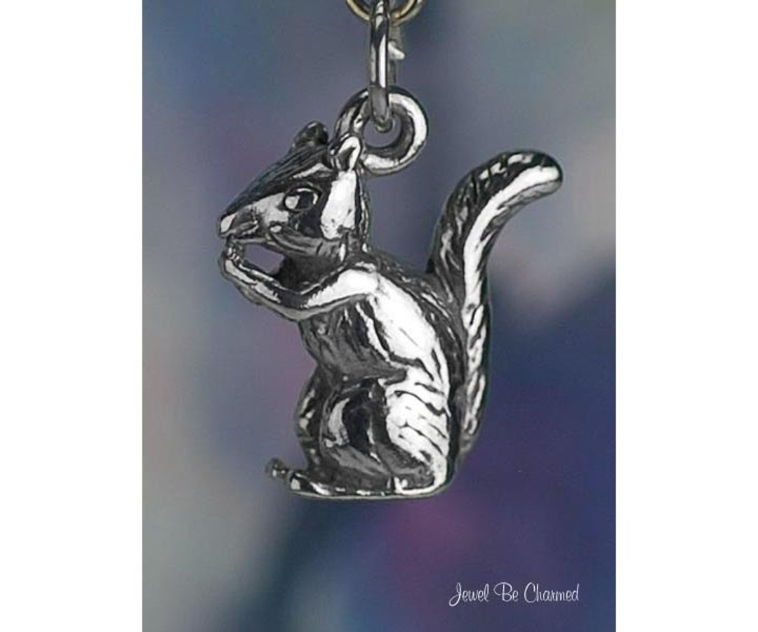 Sterling Silver Chipmunk Charm Chipmunks Backyard Animal 3D Solid .925 ...
