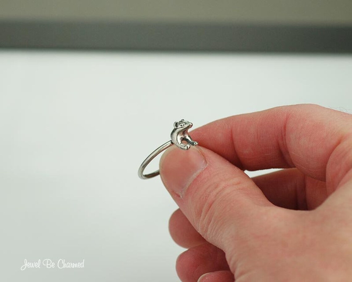 Sterling Silver Badger Ring Solid .925 Badger Rings Custom - Etsy