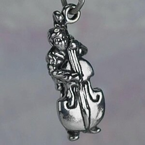 Sterling Silver Double Bass Charm Standing Upright Bass 3D Solid .925 ...