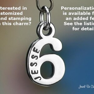 Sterling Silver Six Number 6 Charm Numeral Digit Age Date | Etsy