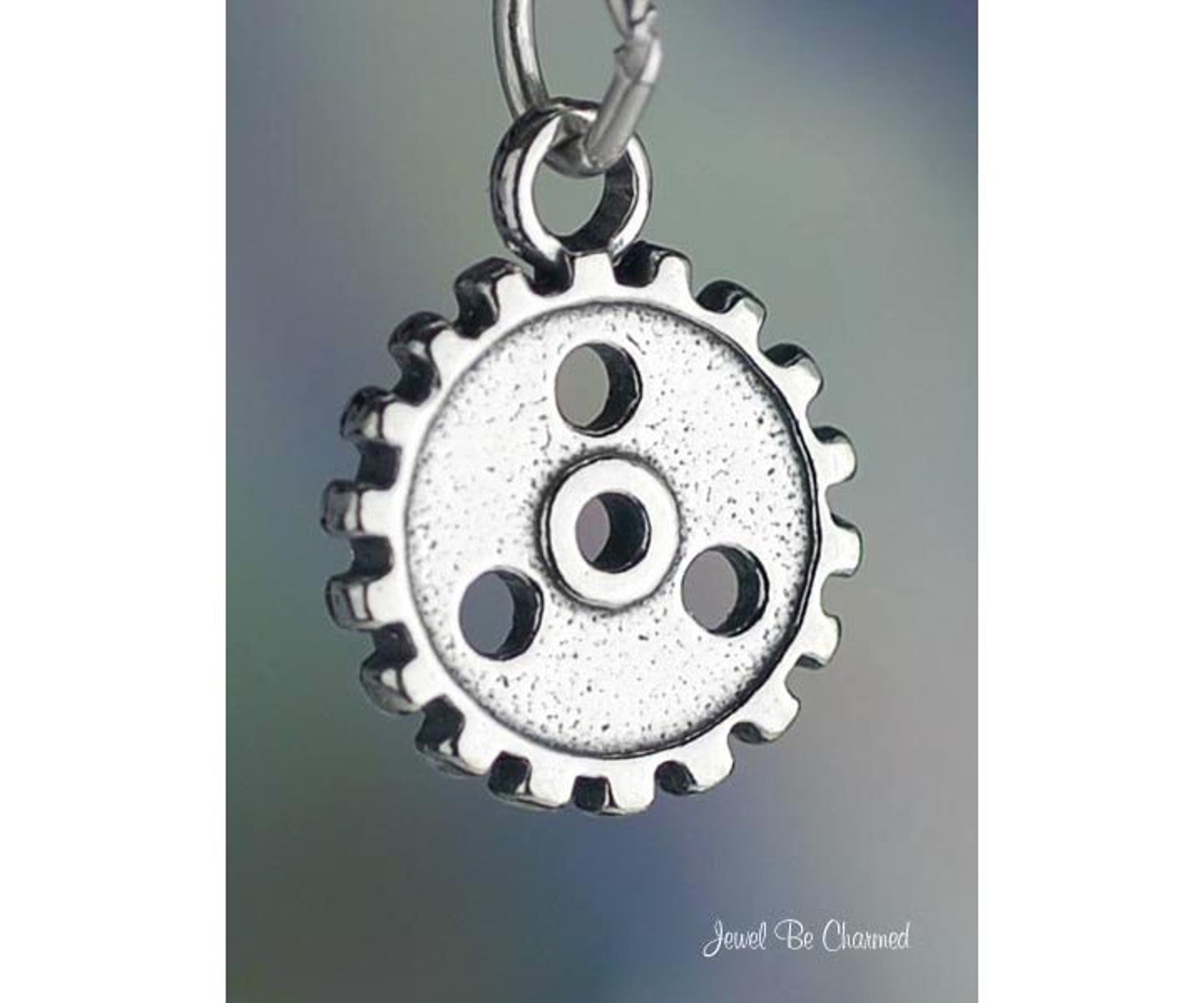 Sterling Silver Gear or Cog Charm Machine or Steampunk 3D - Etsy