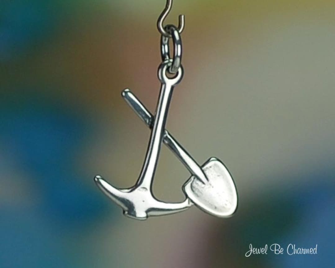 Sterling Silver Mining Pick Pickaxe and Shovel Charm Tools Solid .925 ...