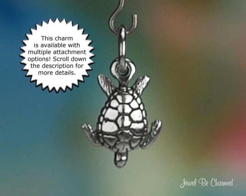Sterling Silver Small Sea Turtle Charm Ocean Beach Miniature Solid 925 ...