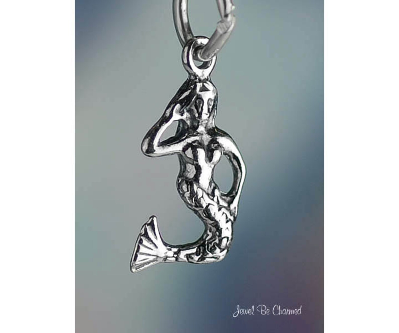 Sterling Silver Little Mermaid Charm Beach Ocean Small 3D | Etsy