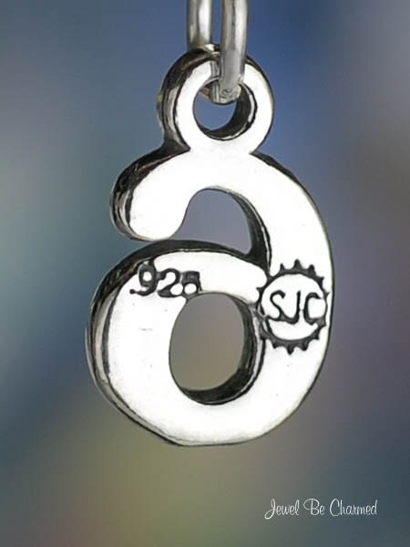 Sterling Silver Six Number 6 Charm Numeral Digit Age Date - Etsy
