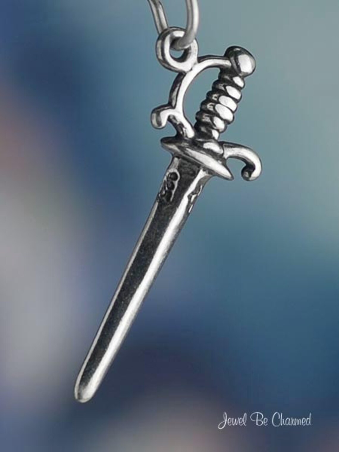 Sterling Silver Dagger or Sword Charm Weapon Knight 3D Solid .925 - Etsy