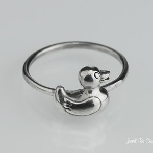 Sterling Silver Rubber Ducky Ring Solid .925 Duck Rings Custom Sizes - Etsy