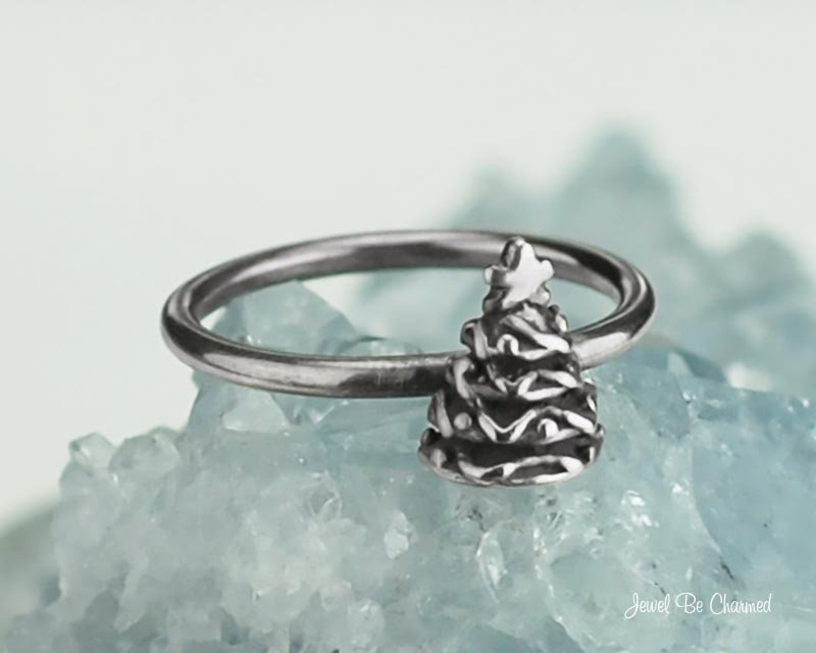 Sterling Silver Christmas Tree Ring Solid .925 Rings Custom Sizes - Etsy