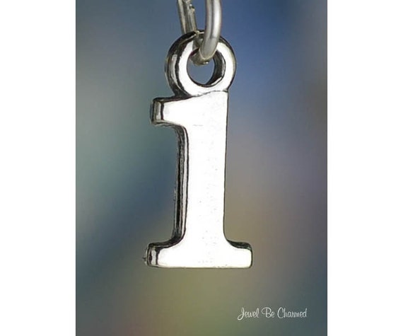 Sterling Silver One Number 1 Charm Numeral Digit Age Date | Etsy
