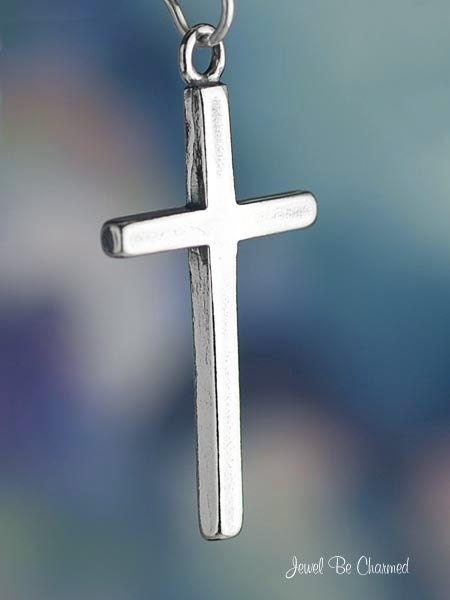 Simple Sterling Silver Cross Charm Plain Design Christian - Etsy