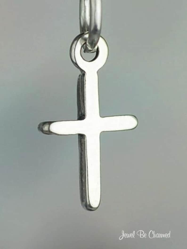 Miniature Sterling Silver Simple Cross Charm Christian Tiny - Etsy