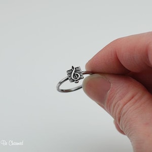 Sterling Silver Treble Clef Ring Solid .925 Music Rings Custom Sizes - Etsy