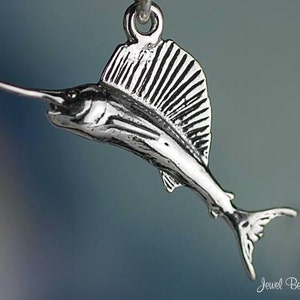 Sterling Silver Swordfish or Sailfish Charm Ocean Fish 3D Solid .925 - Etsy