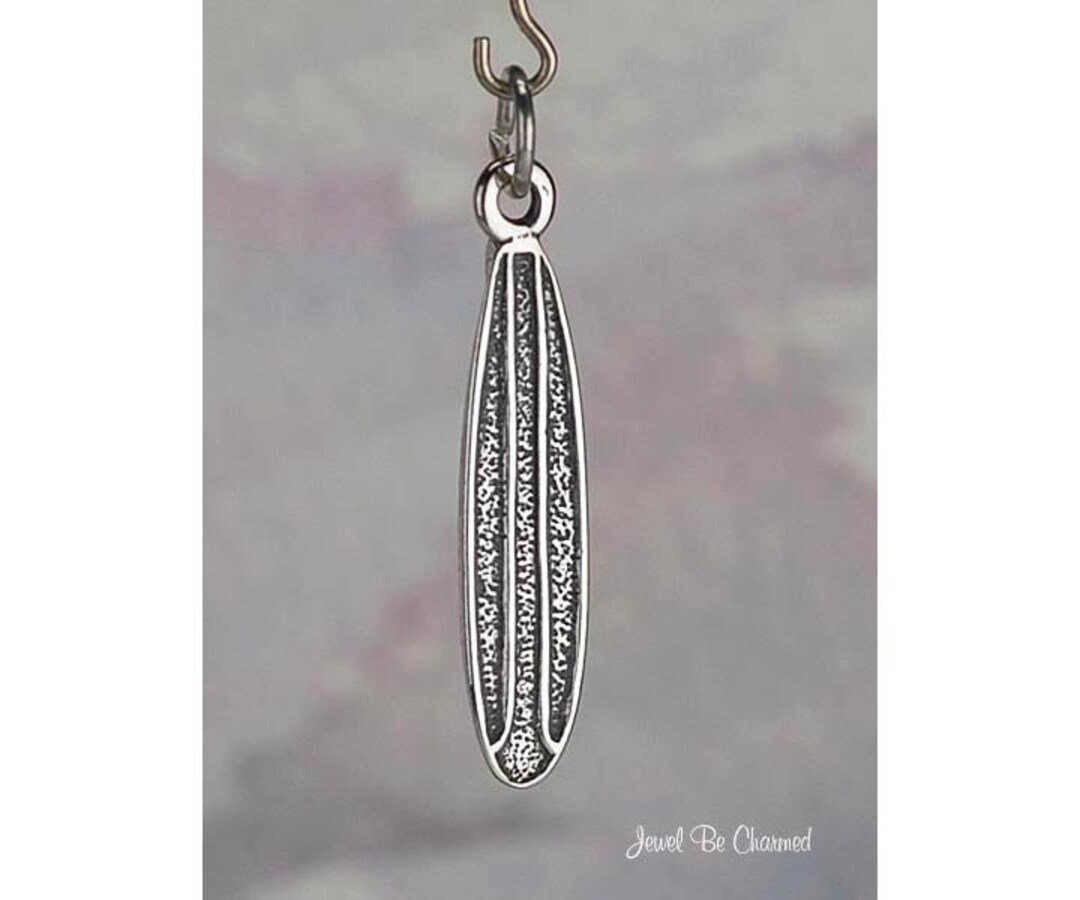 Sterling Silver Longboard Surfboard Charm Surfing Ocean 3D Solid .925 ...
