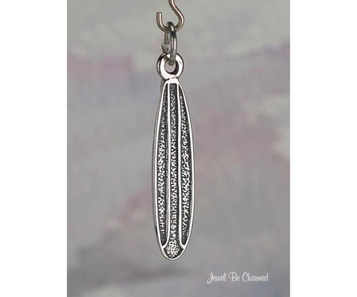 Sterling Silver Longboard Surfboard Charm Surfing Ocean 3D Solid .925 ...