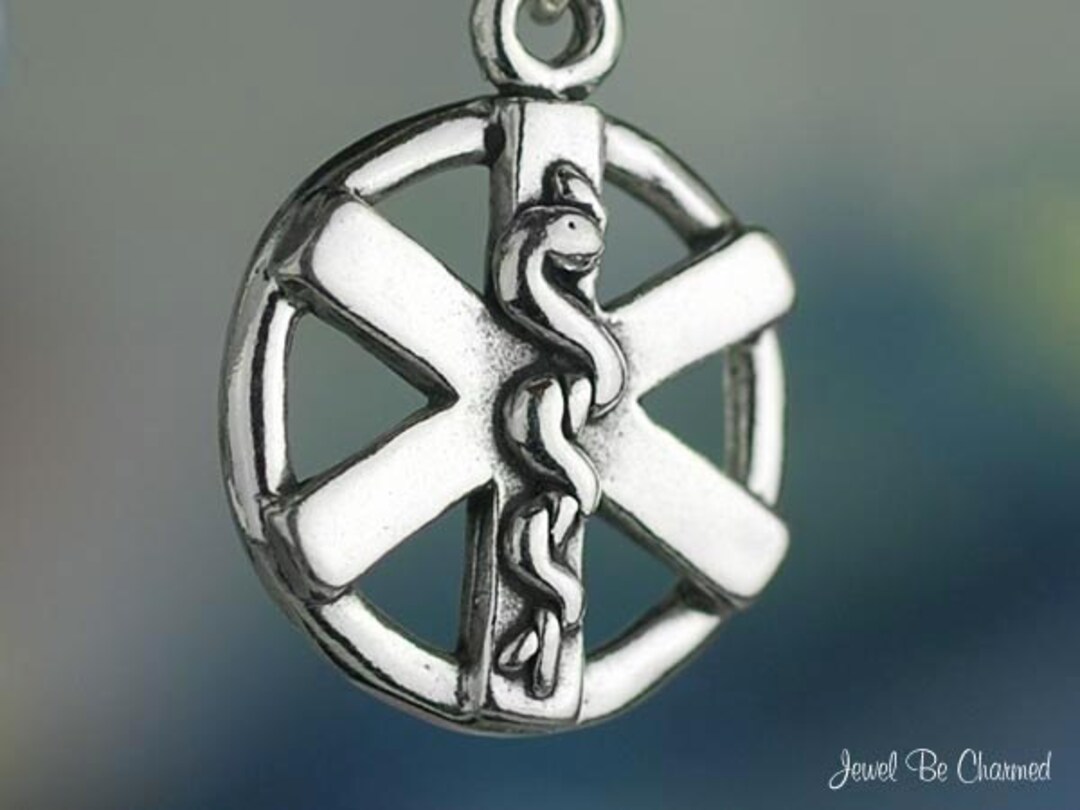 Sterling Silver Paramedic Charm Emergency Medical Services Solid .925 ...