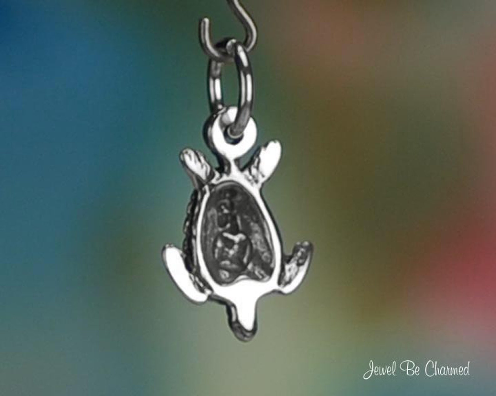 Sterling Silver Small Sea Turtle Charm Ocean Beach Miniature Solid 925 ...