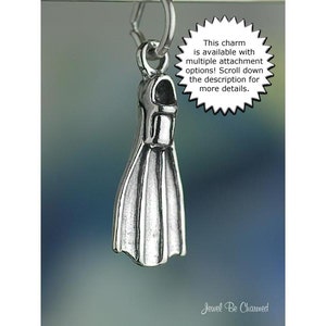 Sterling Silver Fin Flipper Scuba Diving Charm Diver 3D Solid .925 - Etsy