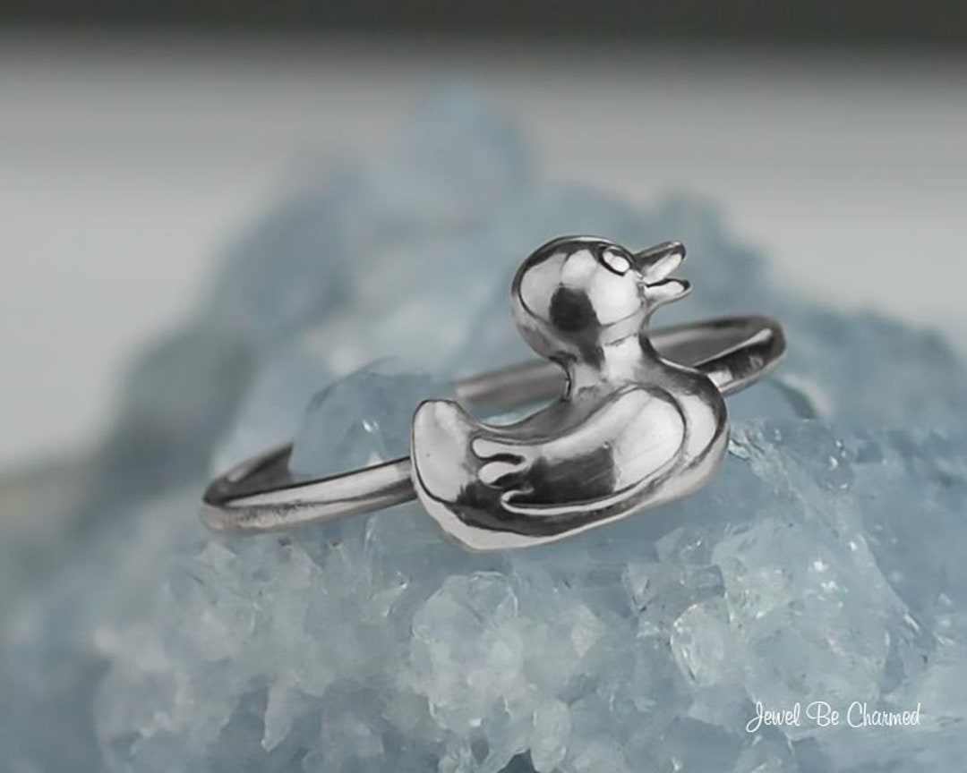 Sterling Silver Rubber Ducky Ring Solid .925 Duck Rings Custom Sizes - Etsy
